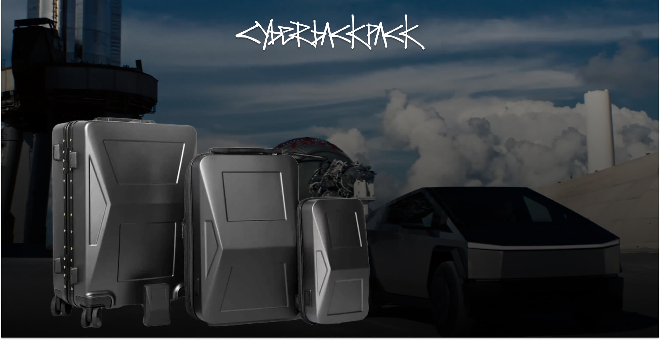 Tesla Cybertruck-Inspired Backpacks, Luggage, and Travel Accessories