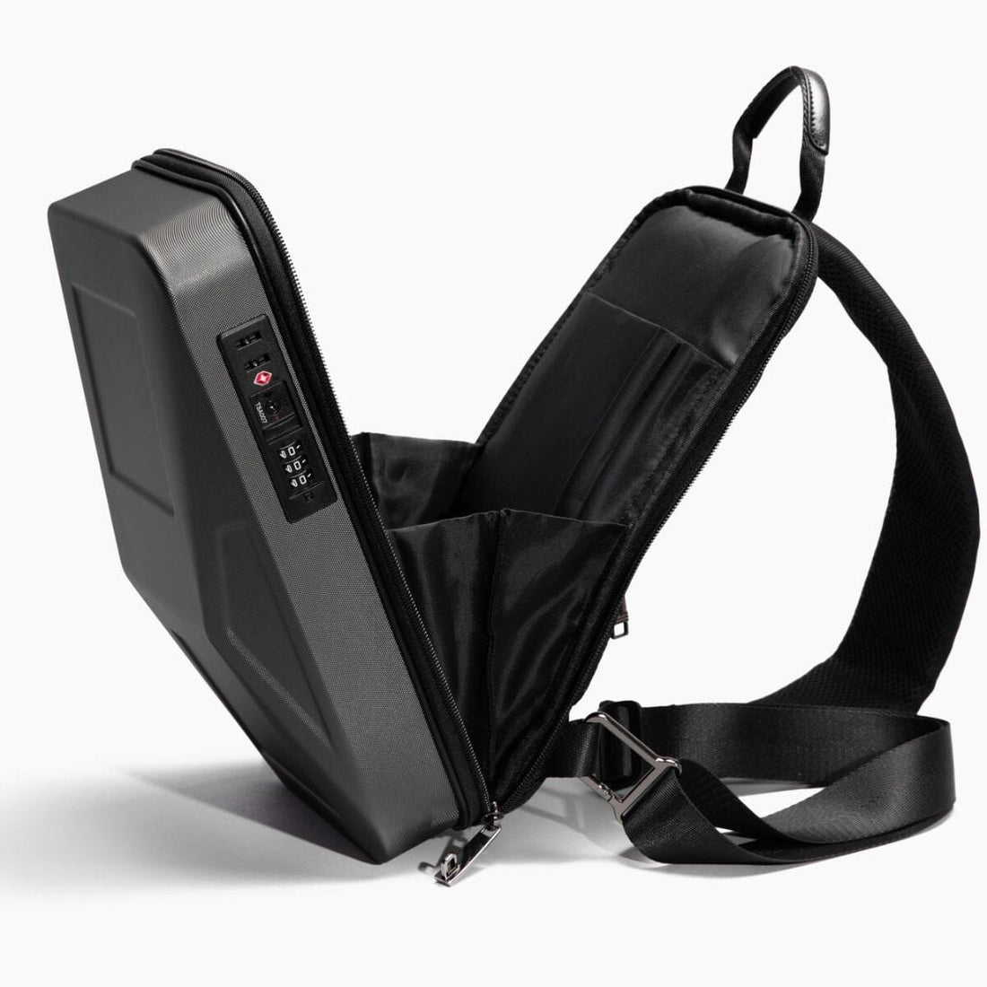 CYBER SLING: TESLA CYBERTRUCK-INSPIRED (7L, USB PORT, CROSSBODY, TSA L